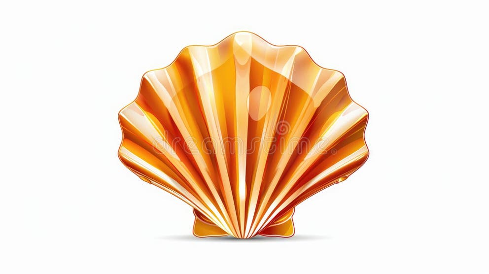 Orange Shell White Background Stock Photo - Image of animal, seashell ...