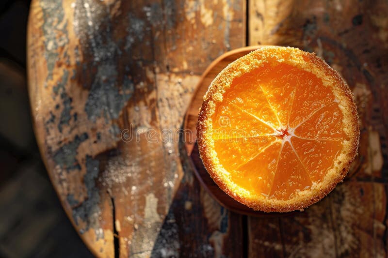 A Single Orange Sits on a Wooden Table Stock Photo - Image of orange ...