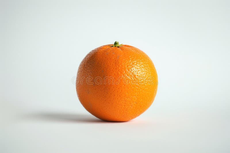 A Single Orange Sitting on a White Surface Stock Photo - Image of ...