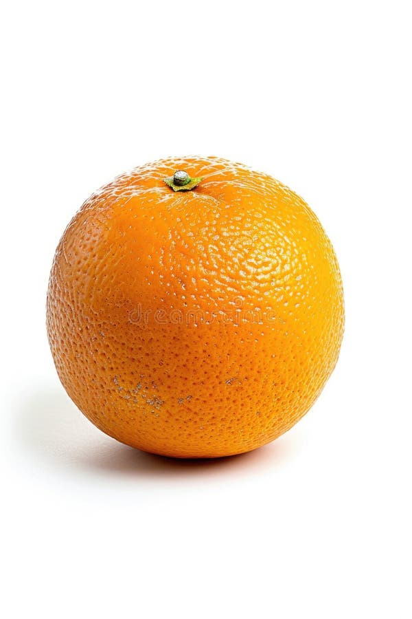 A Single Orange Sitting on a White Surface Stock Photo - Image of color ...
