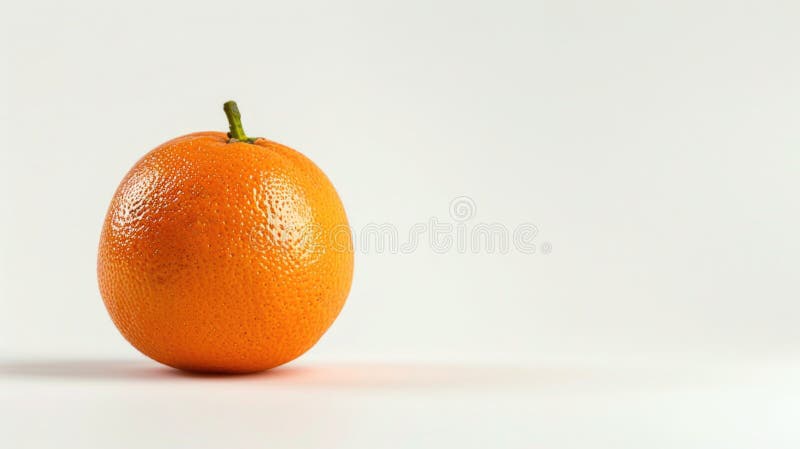 A Single Orange Sitting on a White Surface Stock Photo - Image of ...