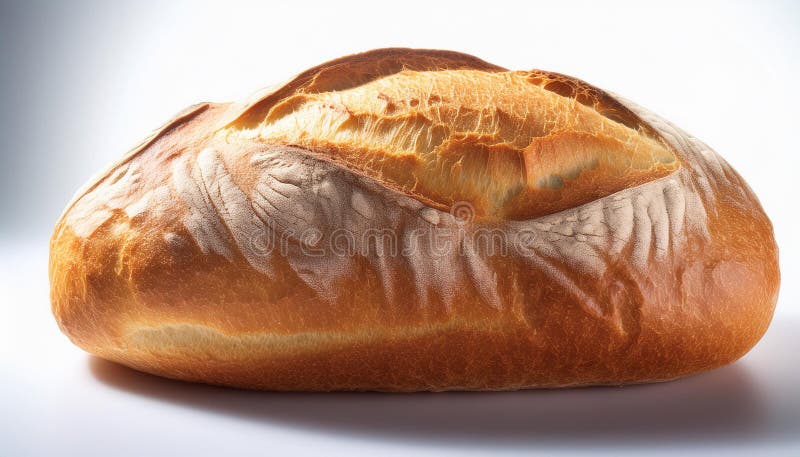 Single Organic Bread Isolated on White Background. Stock Illustration ...