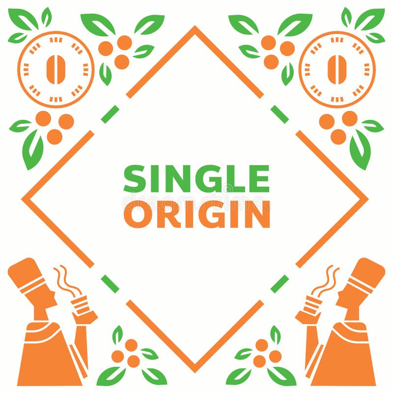 Single Origin Ethiopia with Monk Drinking Coffee Stock Vector ...