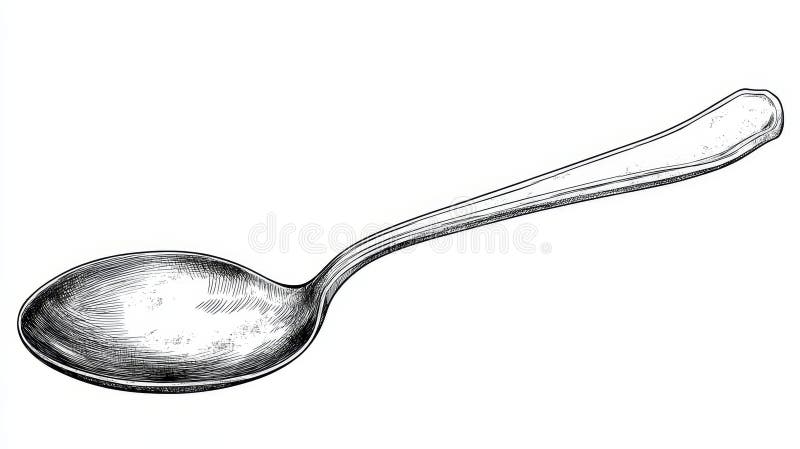Single Outline Spoon Drawing in Vector Style, Illustration for Simple ...