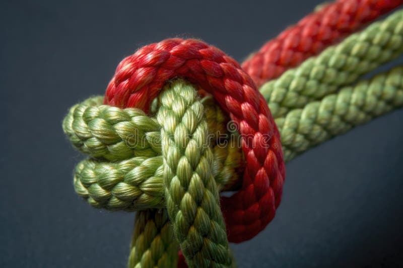 Single Overhand Loop Knot on a Thick Marine Rope Stock Illustration ...