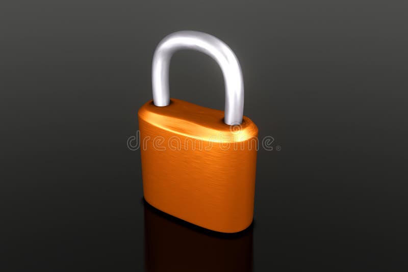 A single Padlock stock illustration. Illustration of locker - 194405520