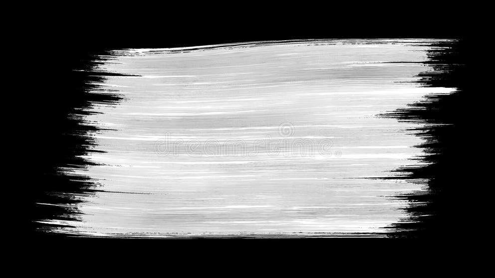 Single Paint Brush Stroke Black White Alpha Background Texture Element ...