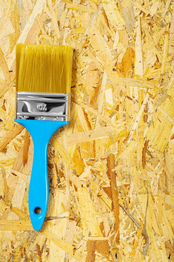 Single Paintbrush on Plywood Stock Photo - Image of homeimprovement ...