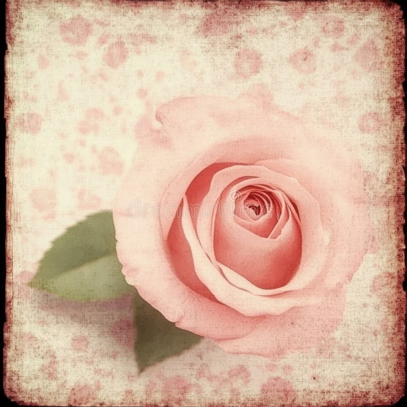 A Single Pale Pink Rose Stands Out, Blooming Against a Patterned Floral ...