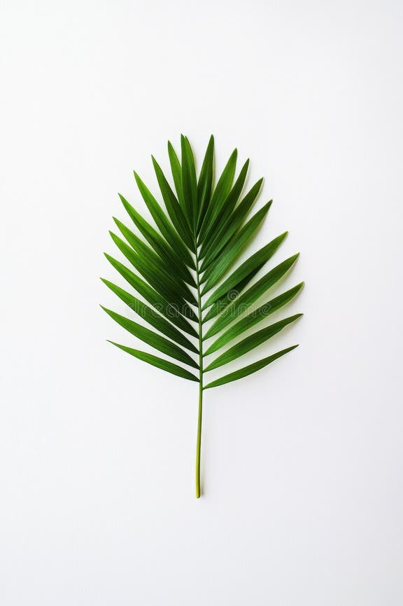 Single Palm Leaf on White: Minimalist Botanical Image Stock ...
