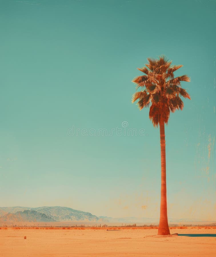 Single Palm Tree on Sandy Beach with Blue Sky and Clouds Stock Image ...