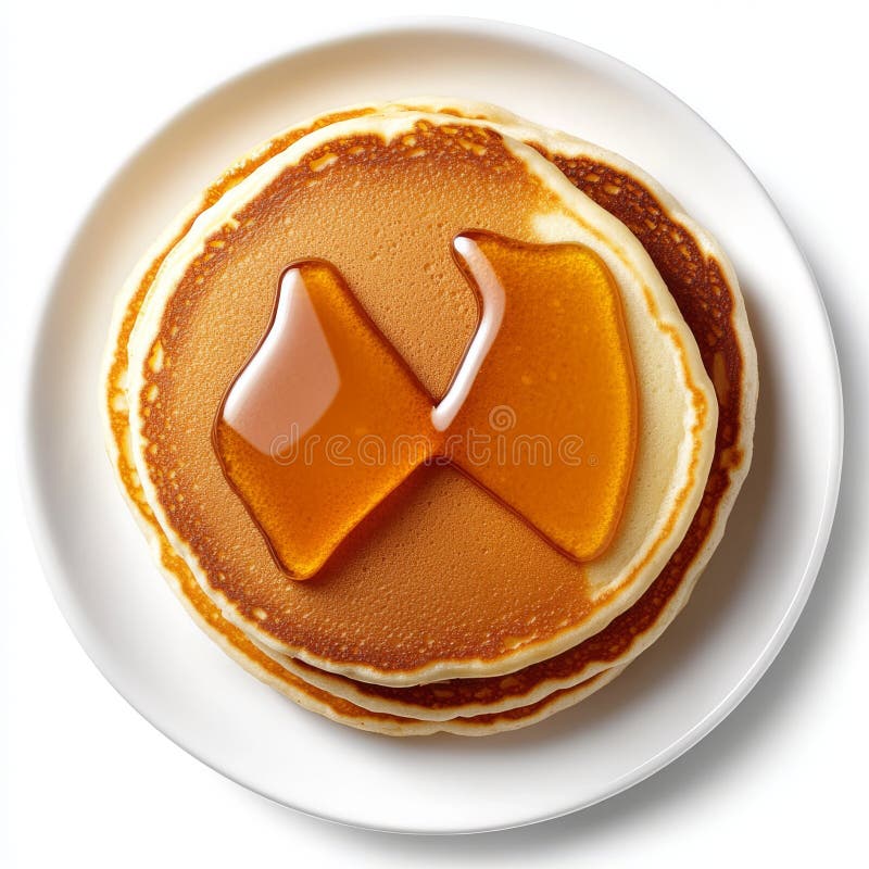 A Single Pancake, Thin and Golden-brown, is Centered on a White ...