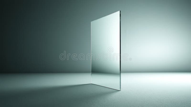 A Single Pane of Glass Stands Upright on a Floor Stock Illustration ...