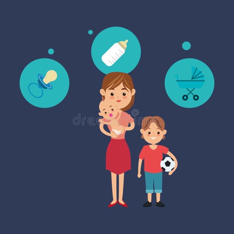 Single parent family image stock vector. Illustration of parenting ...