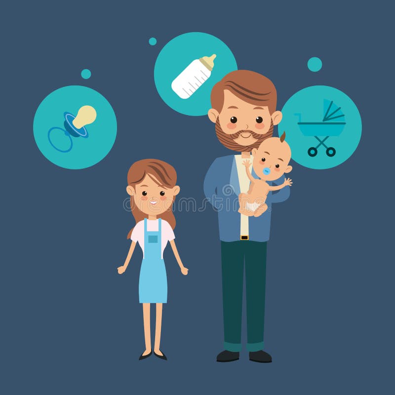 Single parent family image stock vector. Illustration of parents ...