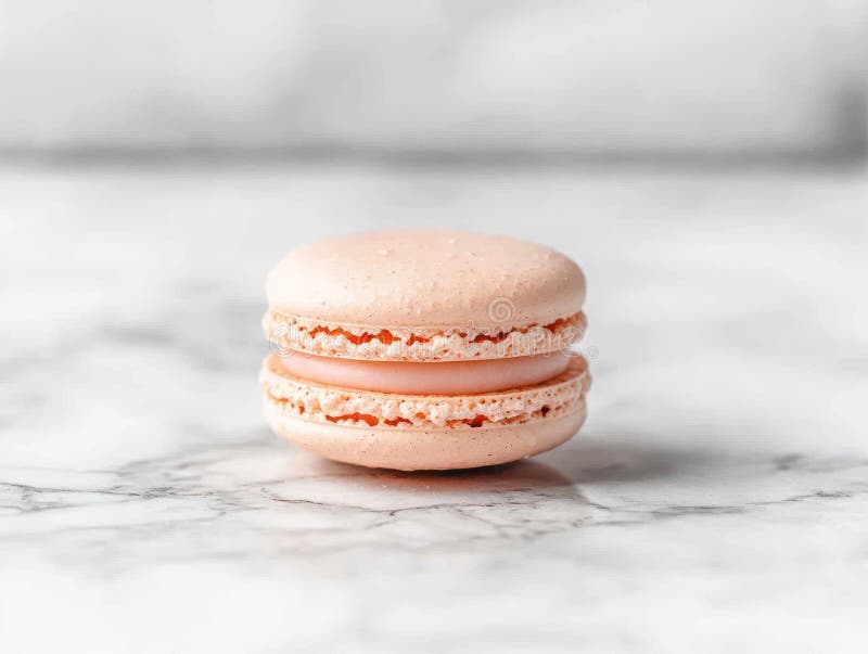 Single Pastel Macaron Sitting Elegantly on White Stock Illustration ...