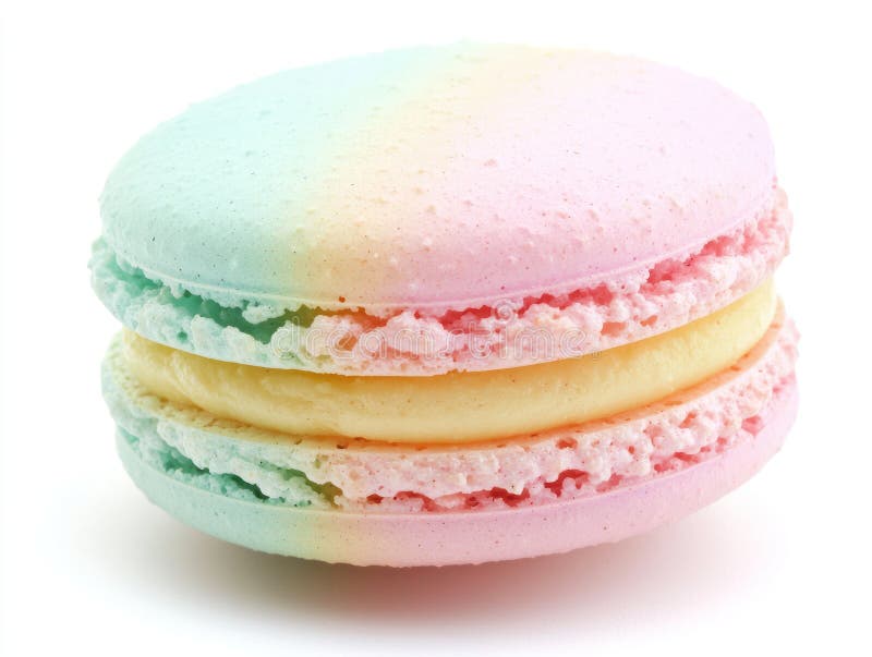 Single Pastel Macaron Sitting Elegantly on White Stock Illustration ...