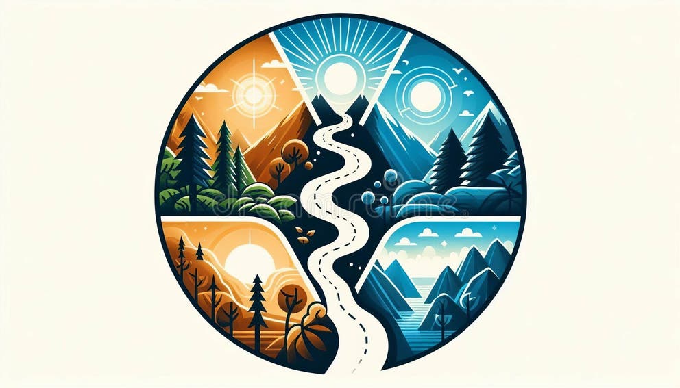 A Single Path Forged through Different Types of Terrain a Path Stock ...