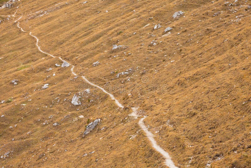 A Single Path Long a Slope in Autumnal Environment in the Dolomites ...