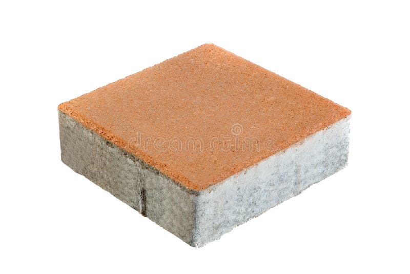Single Pavement Brick, Isolated. Concrete Block For Paving Stock Photo ...