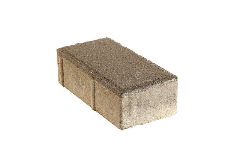 Single Pavement Brick, Isolated. Concrete Block for Paving Stock Photo ...