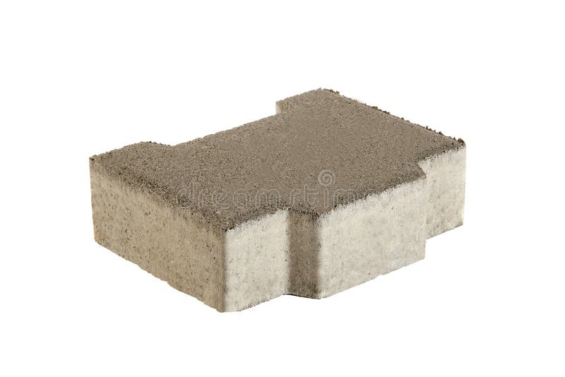 Single Pavement Brick, Isolated. Concrete Block for Paving Stock Photo ...