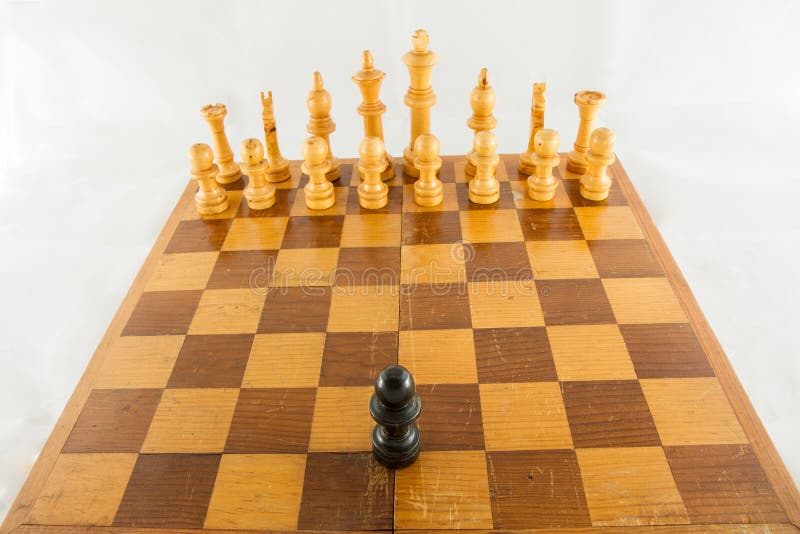 Single Chess Piece Standing Against or Leading Stock Photo - Image of ...