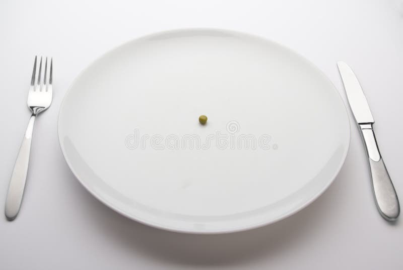Single Pea on a Dinner Plate Stock Image - Image of fork, elegance ...
