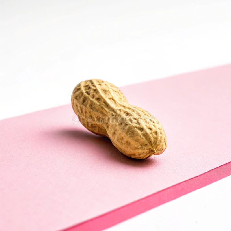 Single Peanut on Pink Surface Stock Illustration - Illustration of ...
