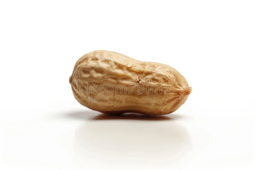 A Single Peanut Sitting Alone on a White Surface Stock Image - Image of ...
