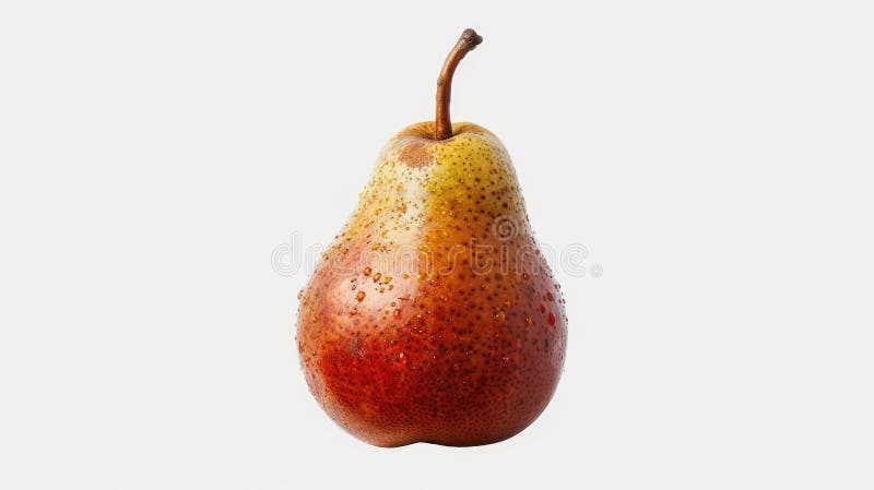A Single Pear Sits on a Clean White Surface Stock Photo - Image of ...