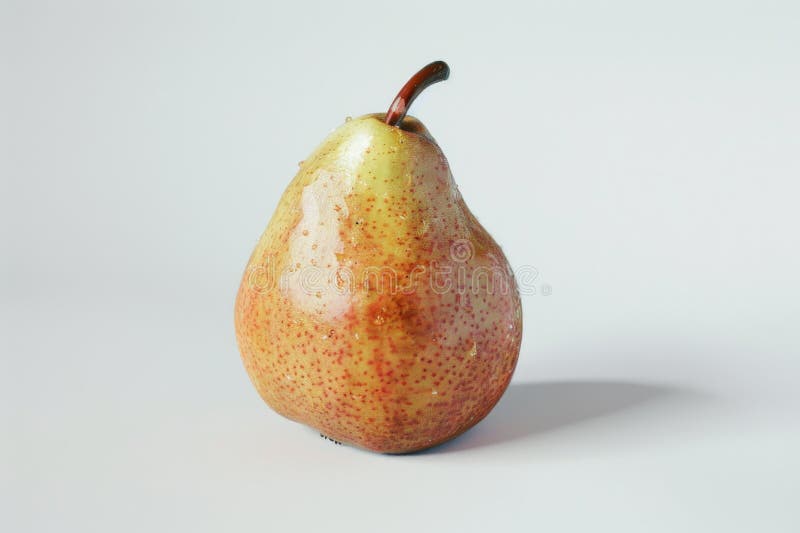 A Single Pear Sitting on a White Surface Stock Image - Image of ...