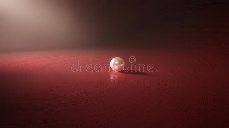 Single Pearl on Red Textured Surface with Spotlight Stock Illustration ...