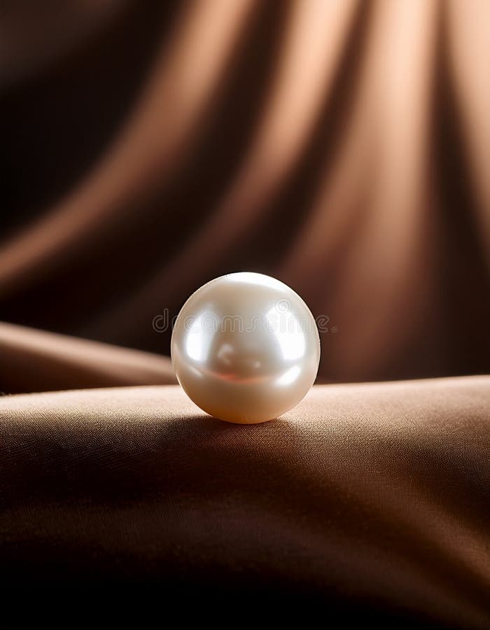 A Single Pearl Resting on a Smooth Velvet Surface Under Soft Focused ...