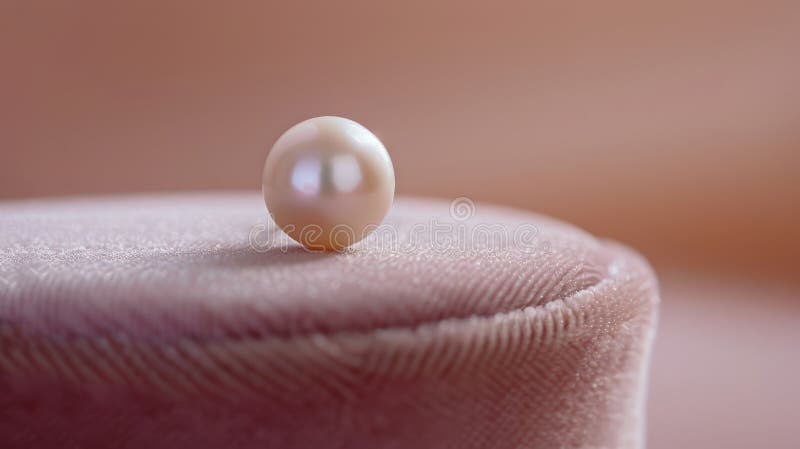 A Single Pearl on a Soft Pink Textured Surface. Stock Image - Image of ...