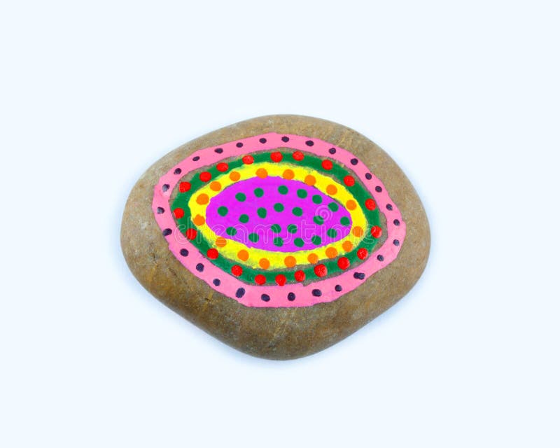 Pebble Painted With Colorful Dots Stock Image - Image of design, pebble ...