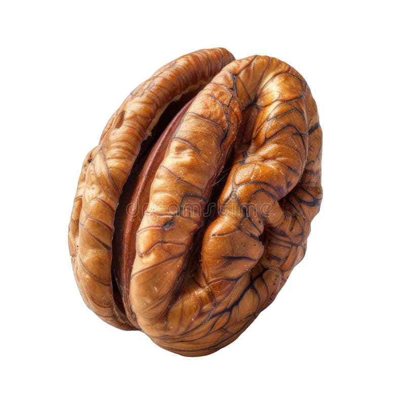A Single Pecan Nut Shell with Brown and Black Lines Stock Image ...