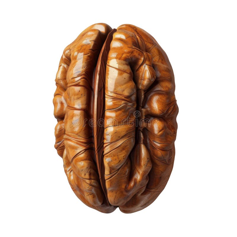 A Single Pecan Nut Shell with a Smooth, Brown Surface Stock Image ...
