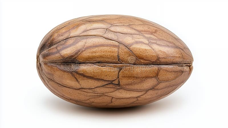 Single Pecan Nut in Shell on White Background - Generative AI Stock ...