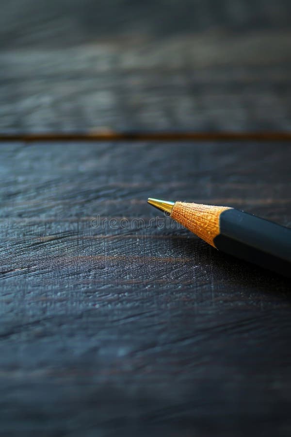 A Single Pencil Sitting on a Wooden Surface, Ready for Use Stock Photo ...