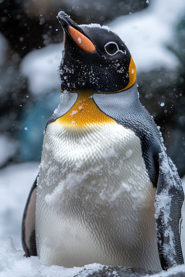 Single Penguin Standing Snowy Environment Stock Photos - Free & Royalty ...
