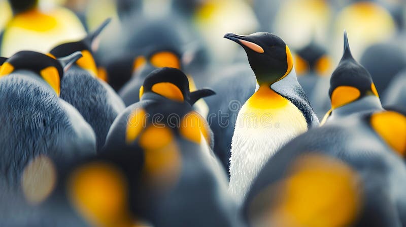 A Single Penguin Standing Tall and Proud Distinctly Different from the ...