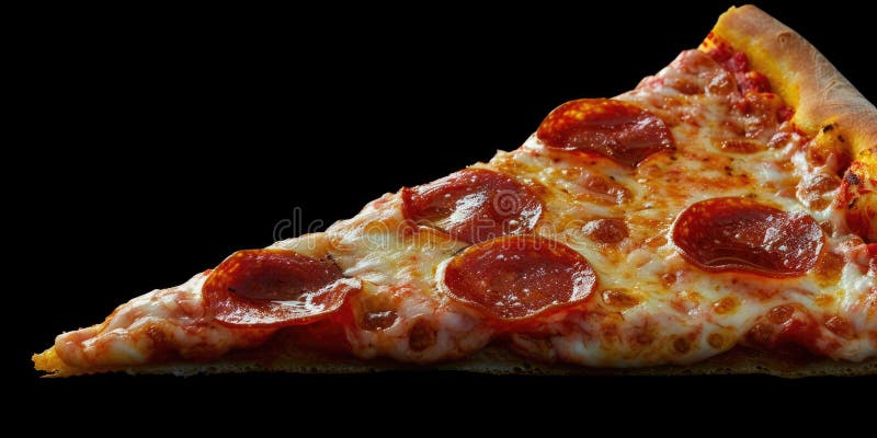 A Single Pepperoni Pizza Slice on a Dark Background Stock Photo - Image ...