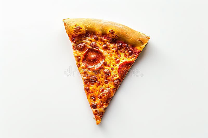 Single Pepperoni Pizza Slice on White Background Stock Illustration ...