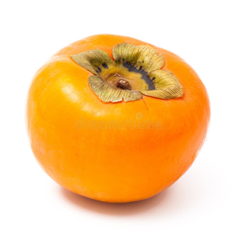 Single Persimmon Fruit (Diospyros Kaki) Chopped Stock Photo - Image of ...