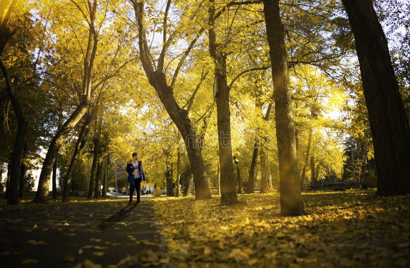 A Single Person Walk Alone on the Wide Nature Landscape Stock Image ...