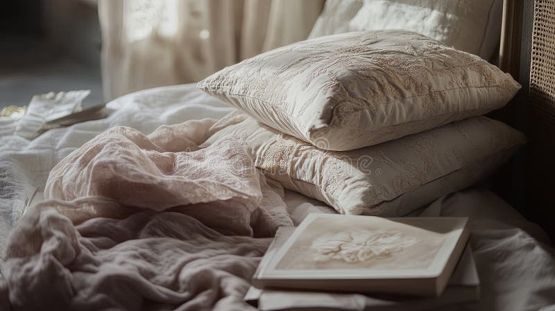 A Single Photo of a Luxury Bedding Subscription Flyer Styled with Soft ...