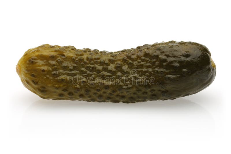 Single Pickled Cucumber Isolated on White Stock Image - Image of food ...