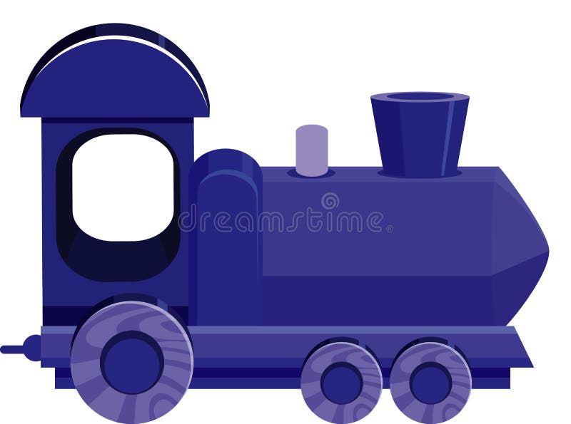 Single Picture of Blue Train on White Background Stock Vector ...