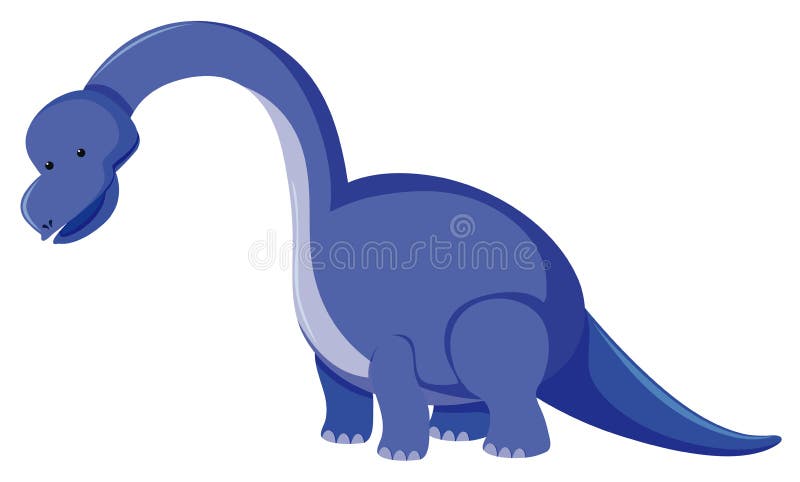 Single Picture of Brachiosaurus in Blue Color Stock Illustration ...